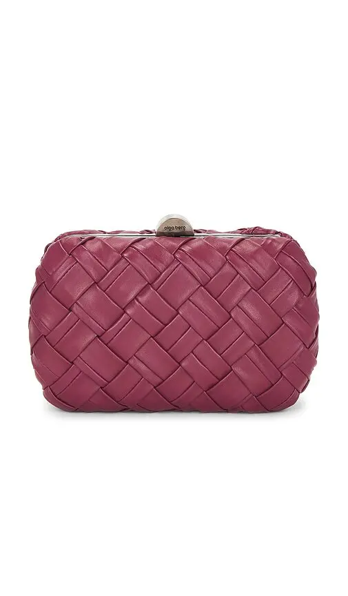 OLGA BERG Haven Woven Clutch - Burgundy