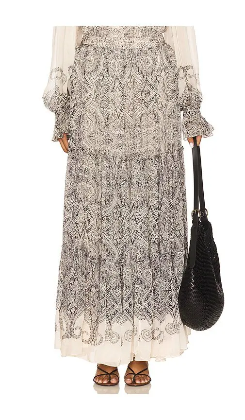 Hemant & Nandita Tiered Maxi Skirt - Eggshell