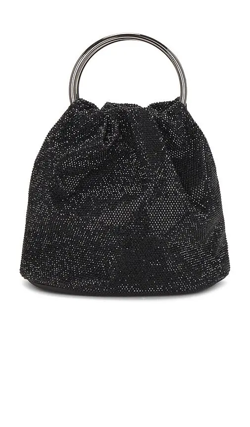 OLGA BERG Mabel Crystal Top Handle Bag - Black
