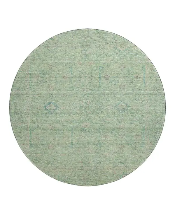 DALYN RUG COMPANY Dalyn Ravenna Washable Rn5 Round Area Rug, 8' X 8 - Seafoam