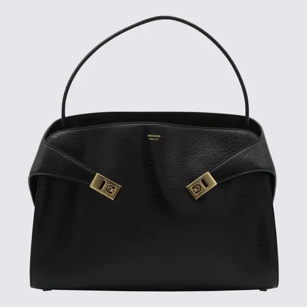 FERRAGAMO Leather Hug M Shoulder Bag - Nero/t.moro