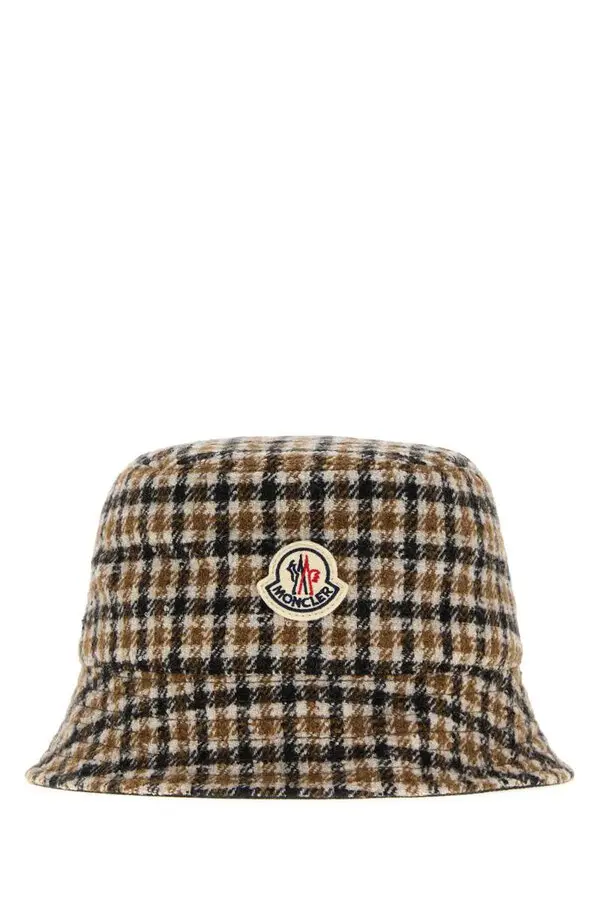 Moncler Embroidered Wool Blend Bucket Hat