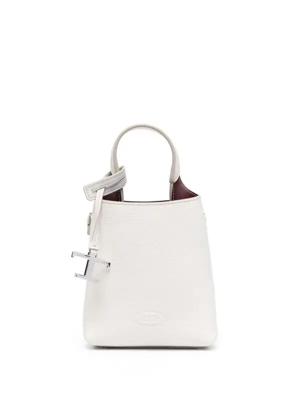TOD'S Leather Micro Bucket Bag - White