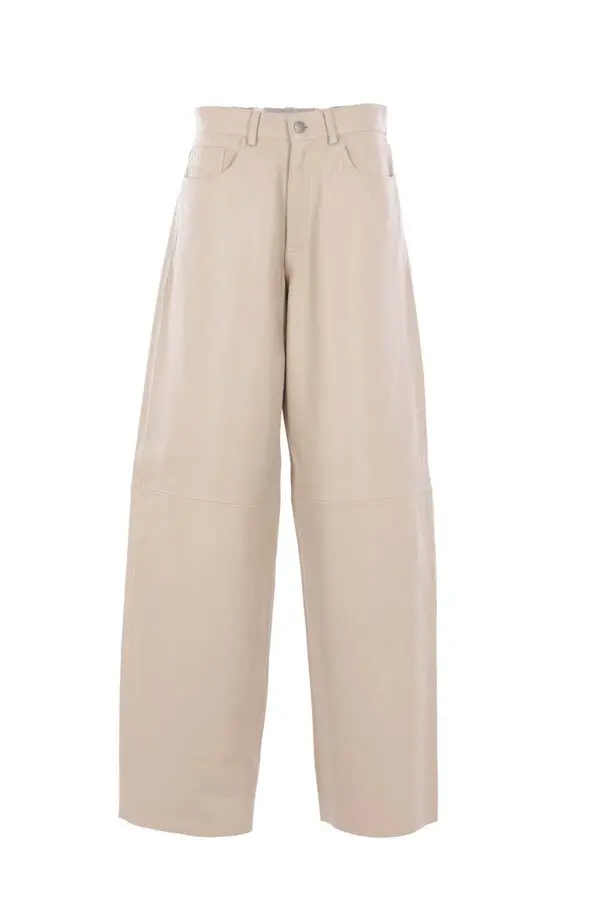 HAIKURE Oversized Leather Trousers - White
