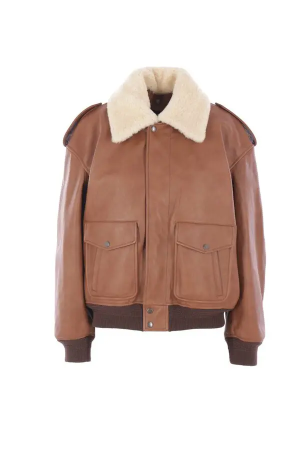 Saint Laurent Bomber Jacket - Marron Terracotta+noix