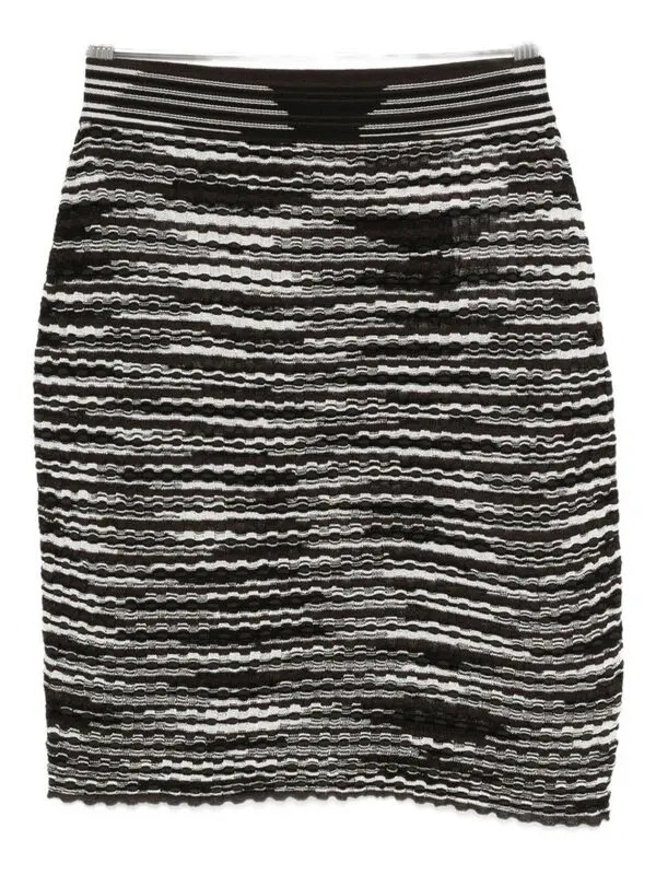Missoni Wool Blend Striped Skirt - Brown