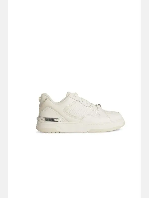 Versace Greca Leather Blend Sneakers - White