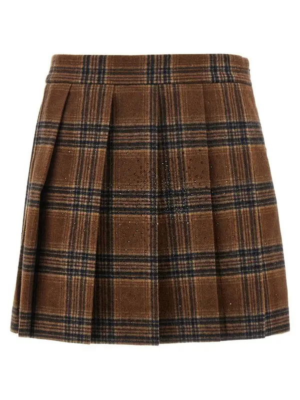 Giuseppe Di Morabito Pleated Tartan Mini Skirt