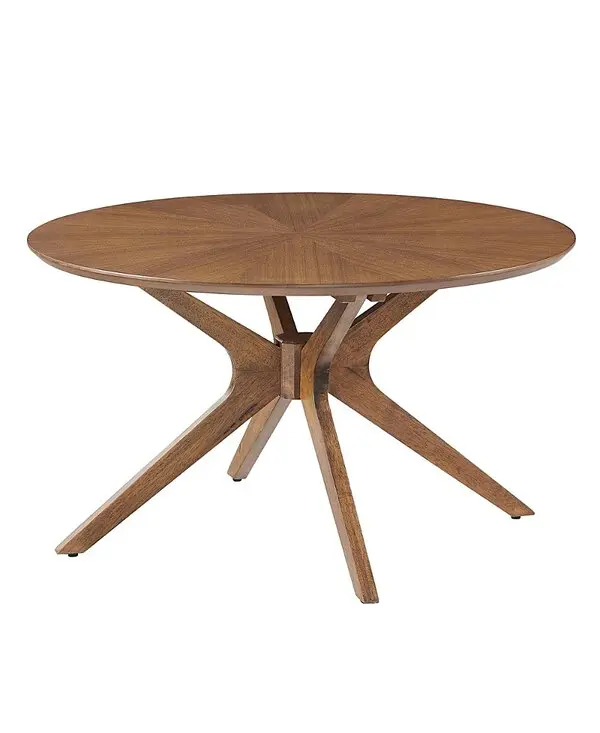 MODWAY Crossroads Round Wood Coffee Table - Walnut
