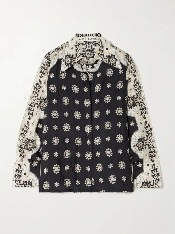Alix Of Bohemia Dana Bronco Printed Silk Shirt