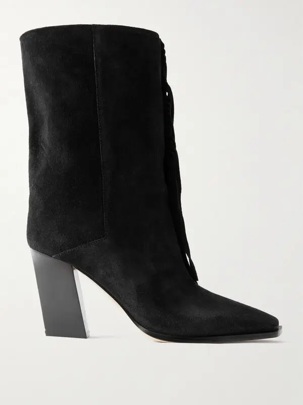 JIMMY CHOO Hart 85 Fringed Suede Boots