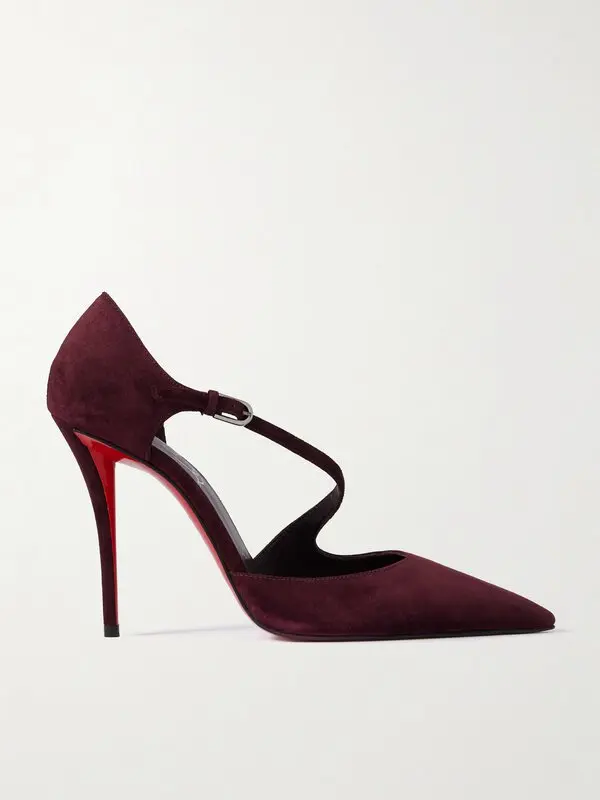 CHRISTIAN LOUBOUTIN Miss Ziggyta 100 Suede Pumps - Purple