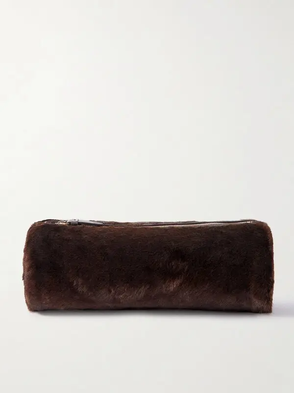 Proenza Schouler Silo Shearling Clutch - Brown