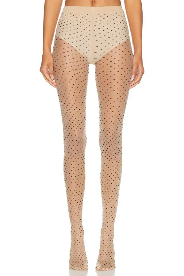 Wolford Multicolored Dot Tights - Fairly Light & Black