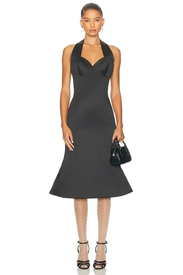 Marc Jacobs Sculpted Satin Halter Dress