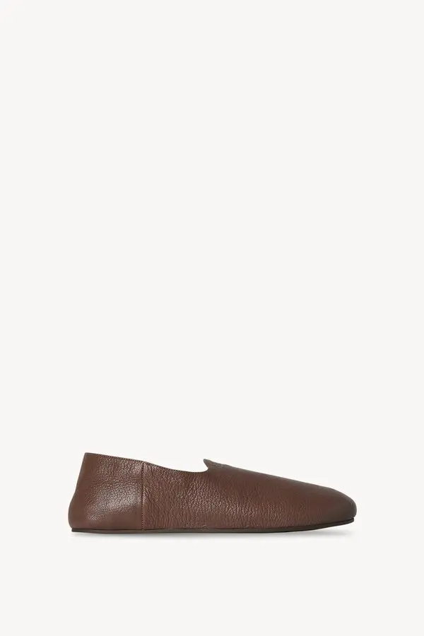 THE ROW Hugh Leather Slip-on Loafer - Light Brown