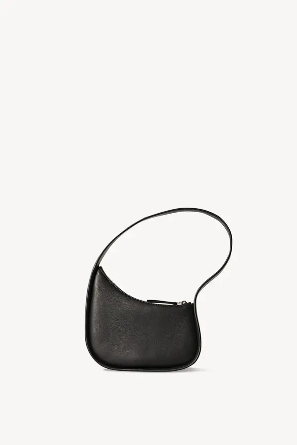 THE ROW Half Moon Bag In Leather - Black