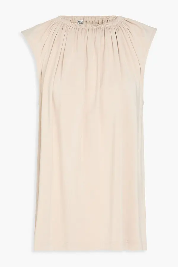 TOTÊME Gathered Stretch-jersey Top - Beige