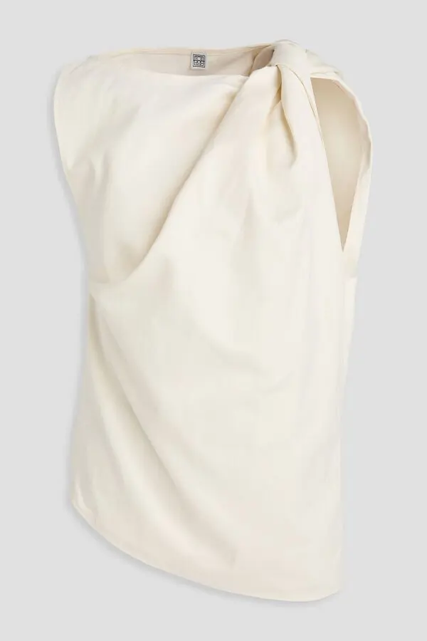TOTÊME Twisted Cotton-twill Top - Ivory
