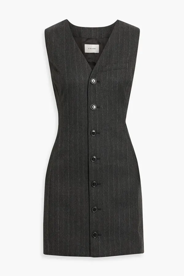 FRAME Metallic Pinstriped Woven Mini Dress