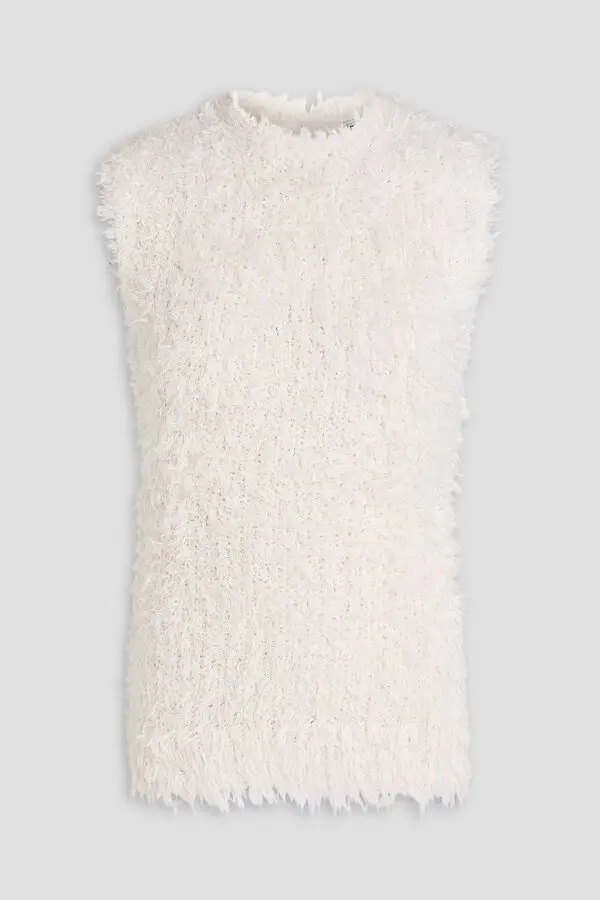 TOTÊME Frayed Silk Top - Off-white