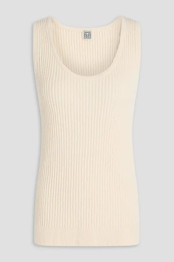 TOTÊME Ribbed Bouclé-knit Tank - Ecru