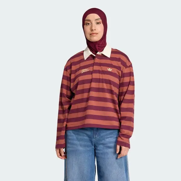 Adidas Ls Gfx Polo - Maroon / Wild Sepia