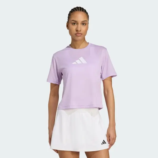 Adidas Train Essentials Big Logo Performance Training Tee - Powder Plum