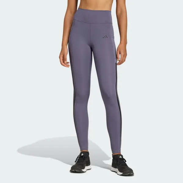 Adidas Optimé 3-stripes Full Length Leggings - Preloved Violet