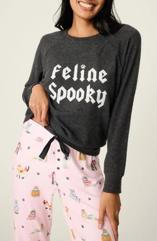 PJ Salvage Feline Spooky Long Sleeve Pajama Top
