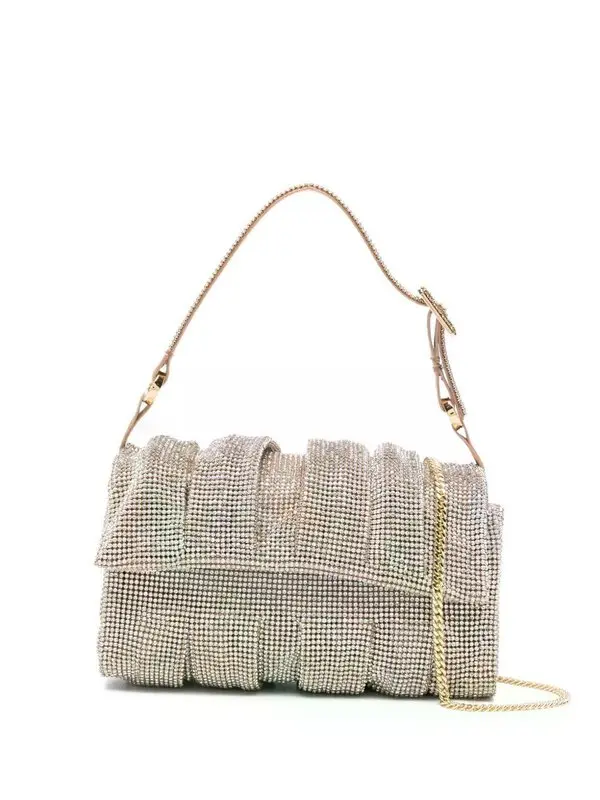 Benedetta Bruzziches Crystal-embellished Pleated Shoulder Bag