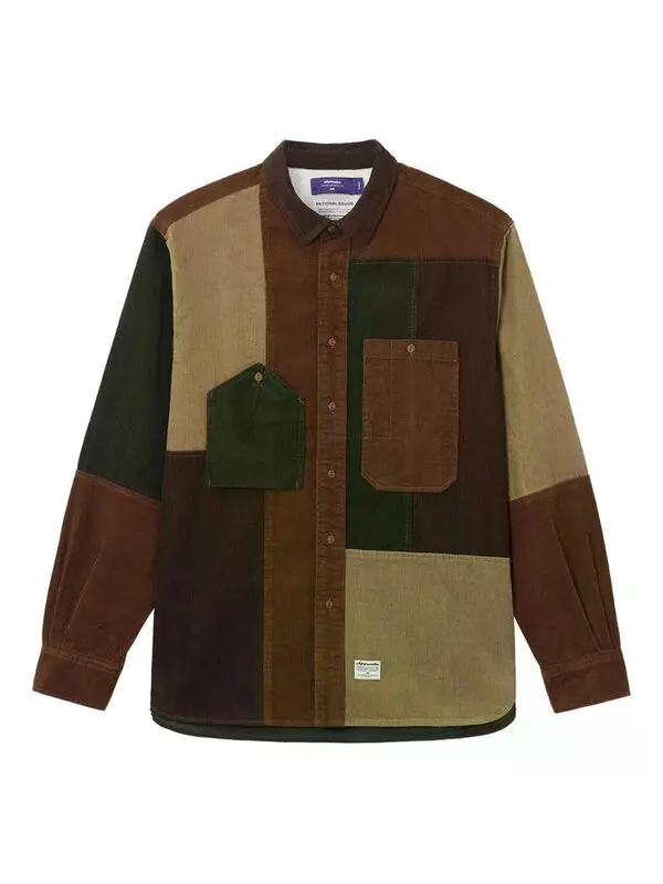 AFTERMATHS Patchwork Corduroy Shirt