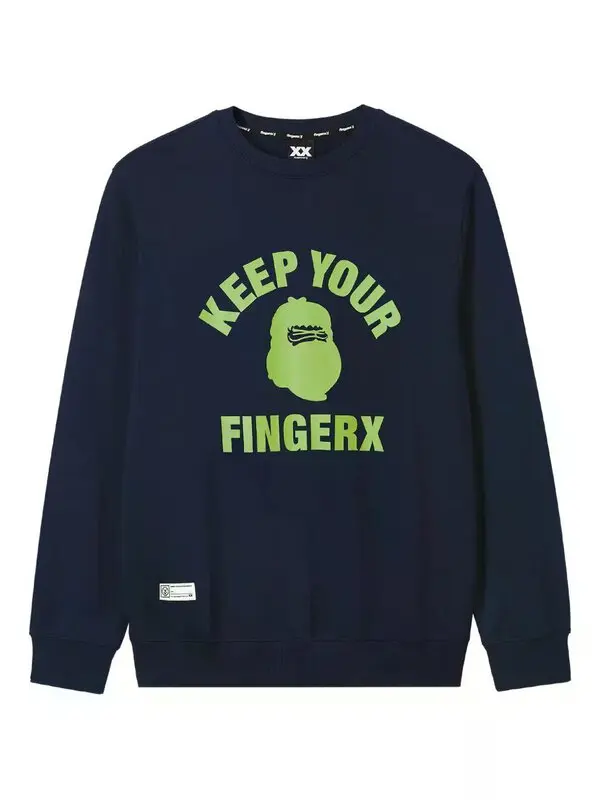 FINGERCROXX Graphic-print Crew Neck Sweatshirt - Blue