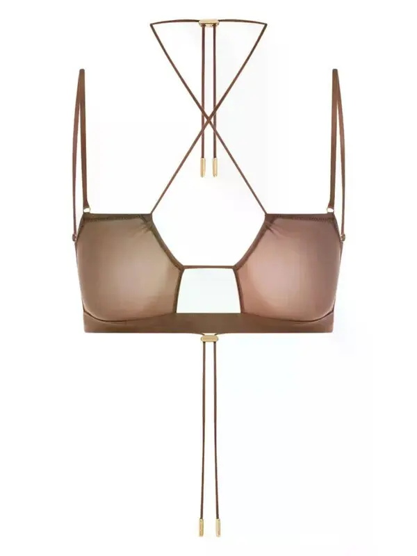 MAISON CLOSE Cross-back Bralette - Brown