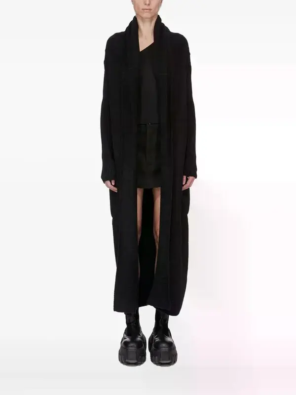 Rick Owens Ribbed-knit Long Cardigan - Black