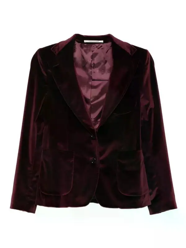 Tagliatore Patch-pocket Velvet Blazer - Red