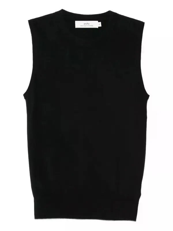 Arch4 Round-neck Virgin Wool Tank Top - Black