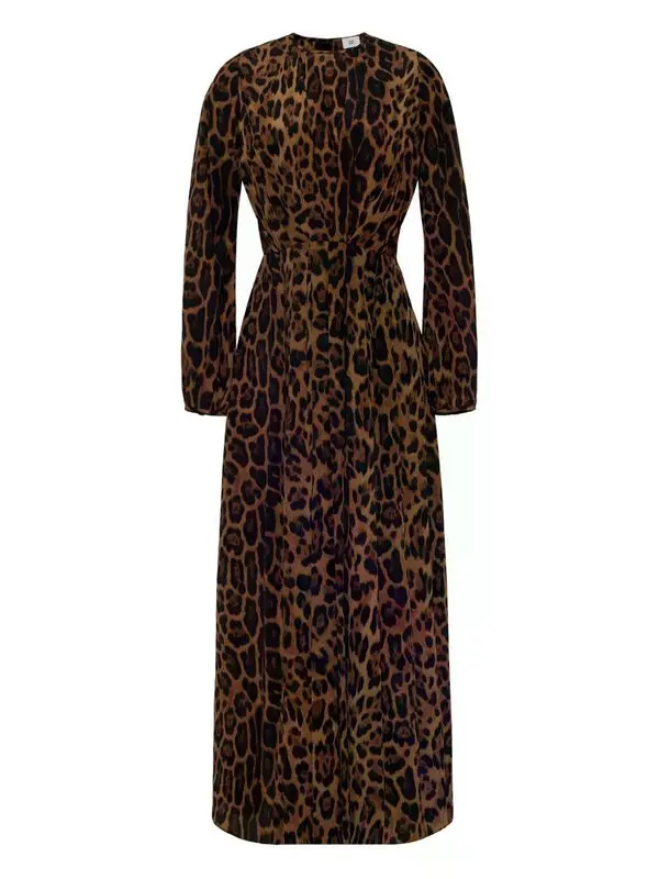 Adam Lippes Leopard Print Pleated Dress