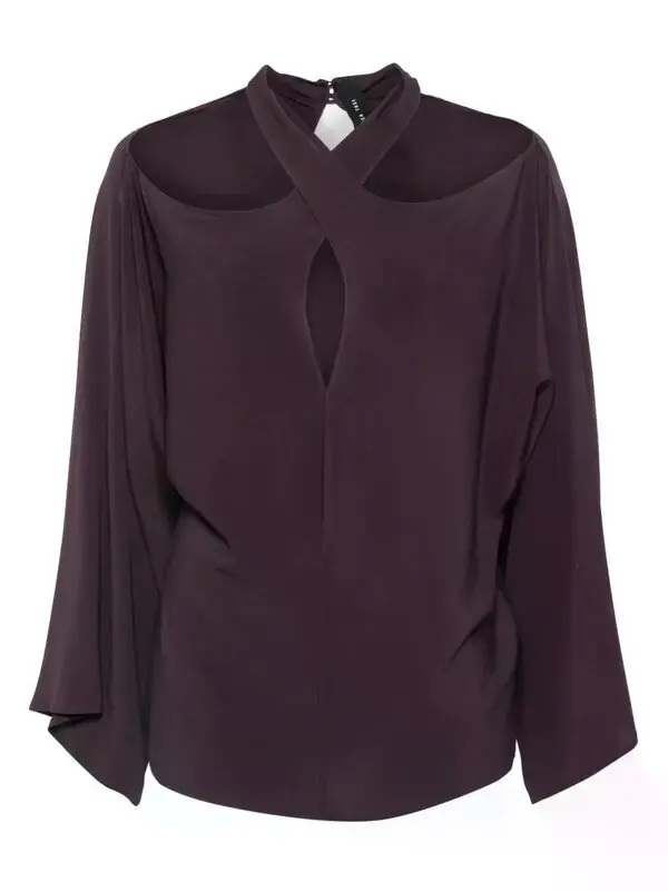 Federica Tosi Crossover-neck Blouse - Purple