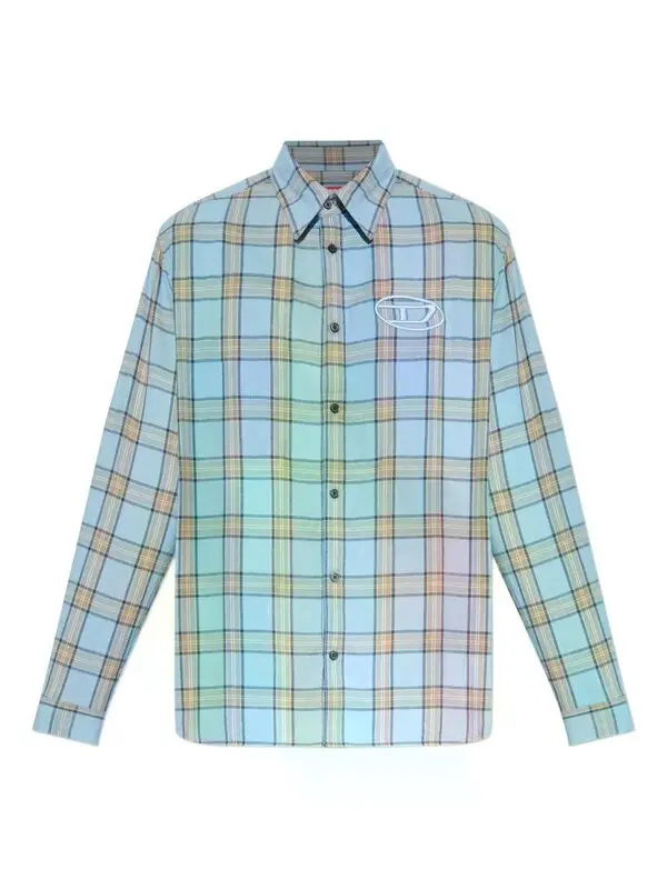 Diesel S-simply-ajfi Embroidered Checked Shirt