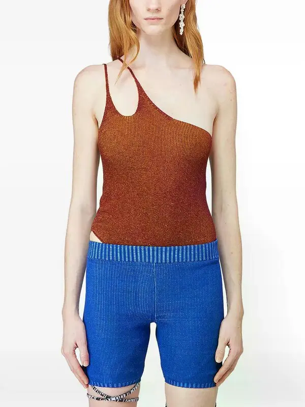 ISA BOULDER One-shoulder Ribbed Tank Top