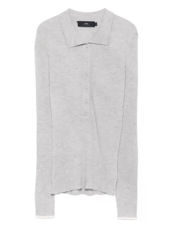 Arch4 Ribbed Polo Top