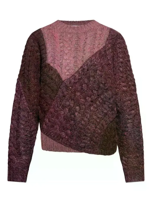 MARANT ETOILE Cable-knit Patchwork Sweater - Pink