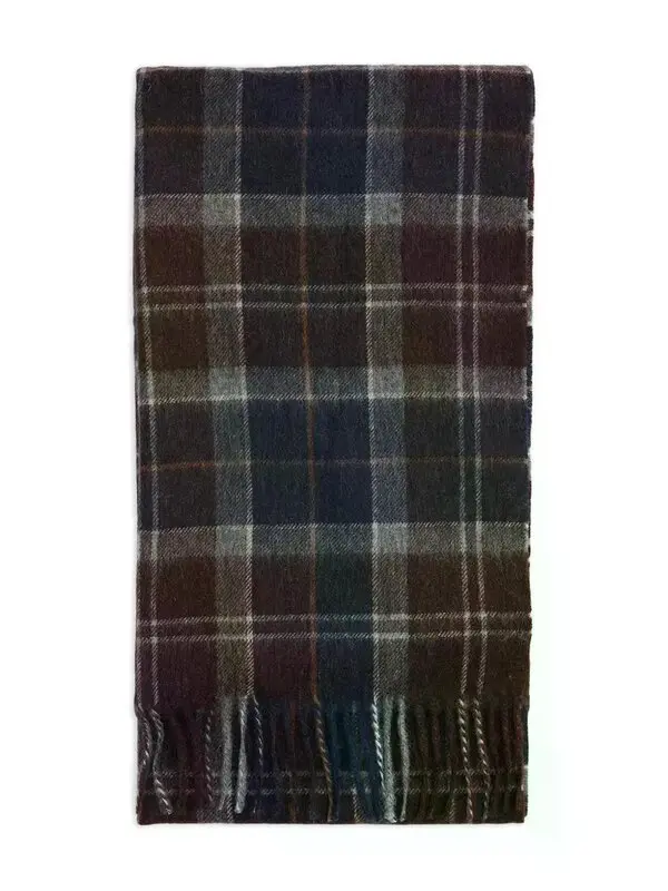 Barbour Tartan Fringed Scarf - Blue