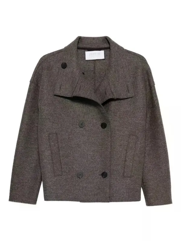 Harris Wharf London Funnel-collar Double-breasted Jacket