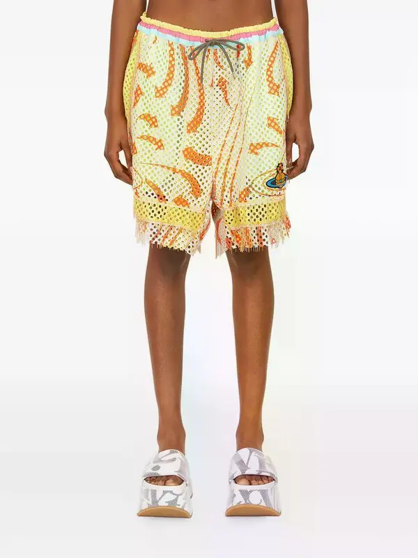 VIVIENNE WESTWOOD Orb-appliqué Mesh Shorts