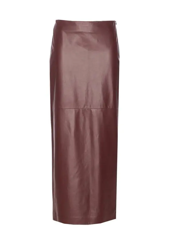 Brunello Cucinelli Long Leather Skirt