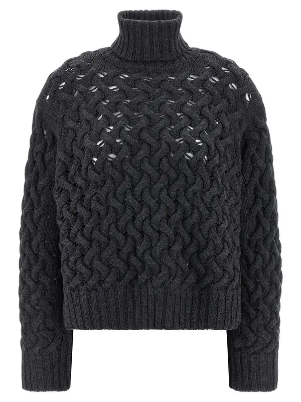 P.a.r.o.s.h Lady Braid' Braided Wool Sweater - Gray