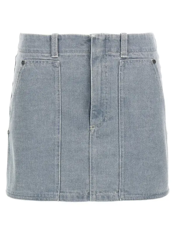 Fendi Go-to Denim Mini Skirt - Gray