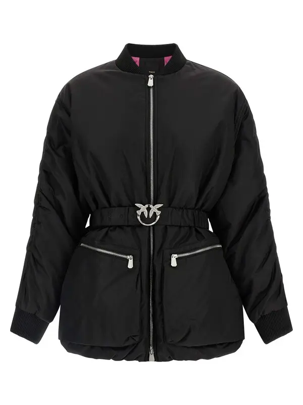 Pinko Long Bomber Jacket - Black